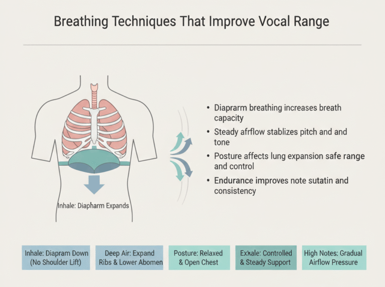 Breathing Techniques for Vocal Range: Improves High and Low Notes