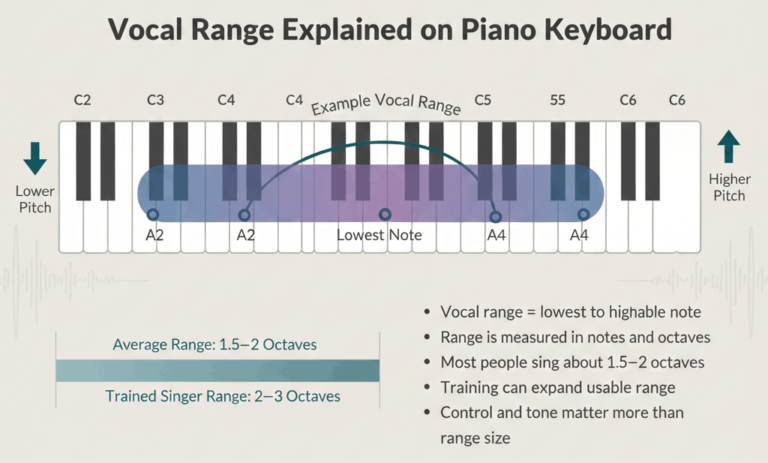 What is vocal range in singing?